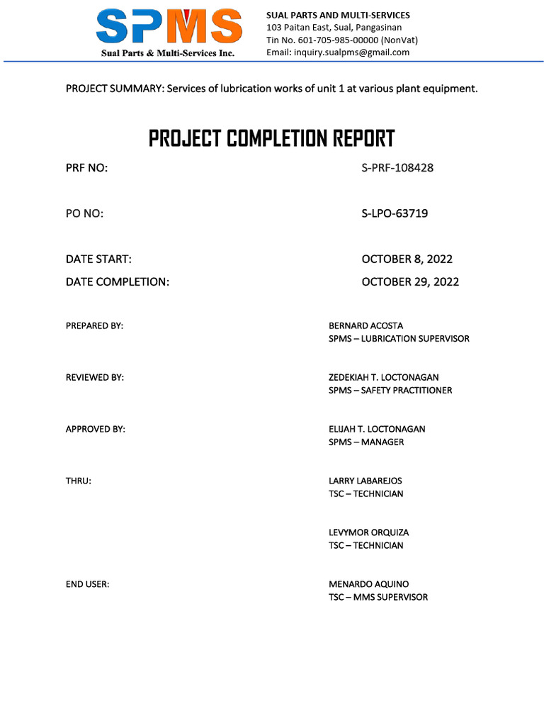 Unit 1 Completion Report | PDF | Manufactured Goods | Mechanical Engineering