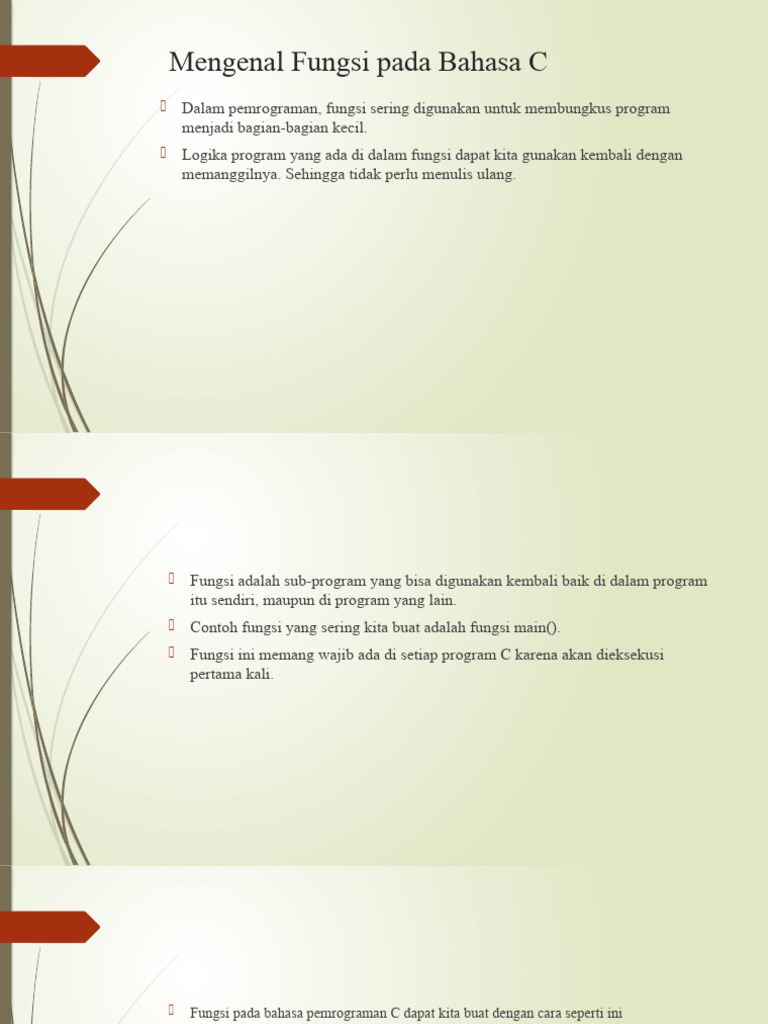 Mengenal Fungsi Pada Bahasa C | PDF