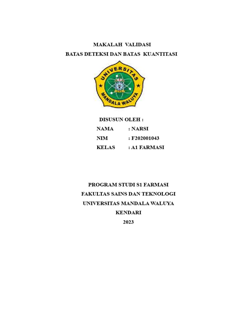 Makalah Validasi Narsi 2 | PDF