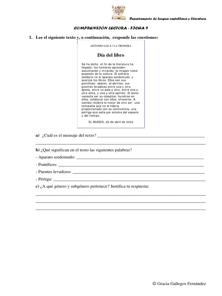 3 Textos y Ejercicios de Comprension Lectora 2 ESO PDF | PDF