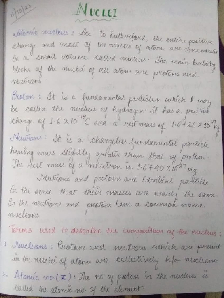 Nuclei Notes by KB Sir | PDF | Science & Mathematics