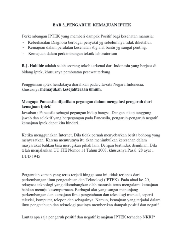 RINGKASAN PPKN - Kelas 12 - Bab 3 - Pengaruh Kemajuan IPTEK - 2023-2024 ... RINGKASAN PPKN - Kelas 12 - Bab 3 - Pengaruh Kemajuan IPTEK - 2023-2024 ...