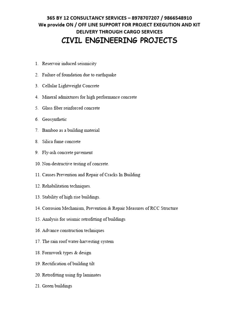 2 Civil Btech Mtech Ieee Projects For Btech And Mtech Pdf