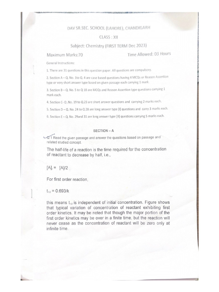 Chemistry Paper | PDF