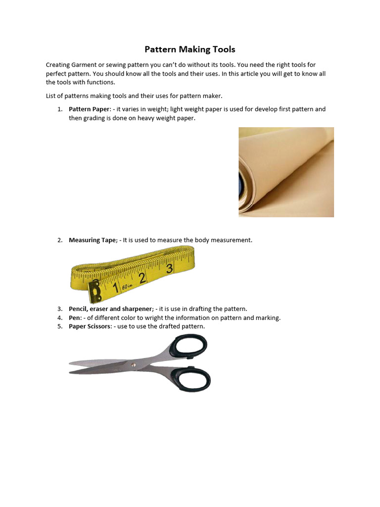 Pattern Making Tools | PDF
