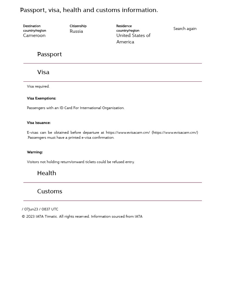Travel Requirements - Qatar Airways | PDF
