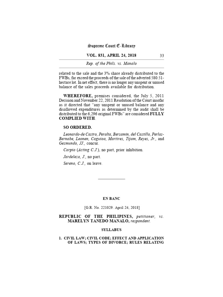G.R. No. 221029 Republic of The Philippines Vs Marelyn Tanedo Manalo | PDF