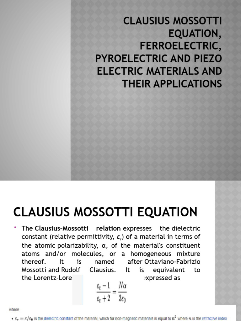 Piezo Electric, Ferroelectric and Pyroelectric Materials | PDF ...