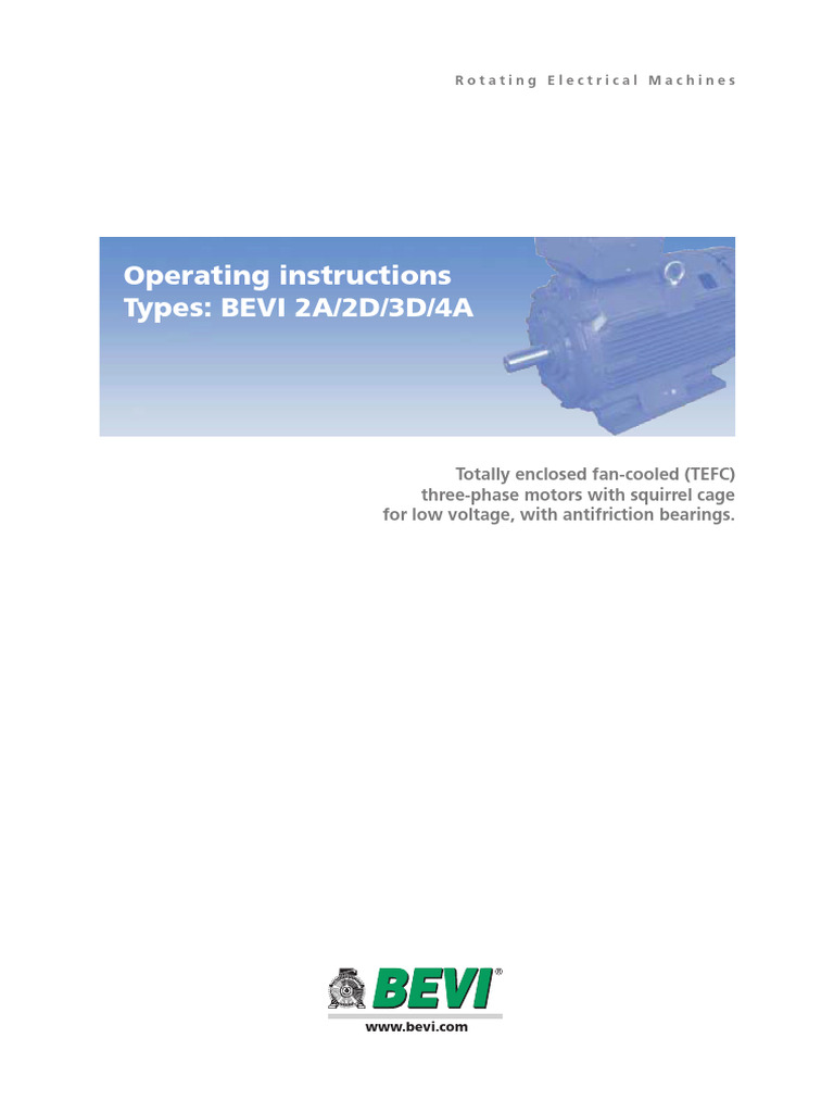 Manual BEVI 2A-2D-3D-4A Motor UK | PDF