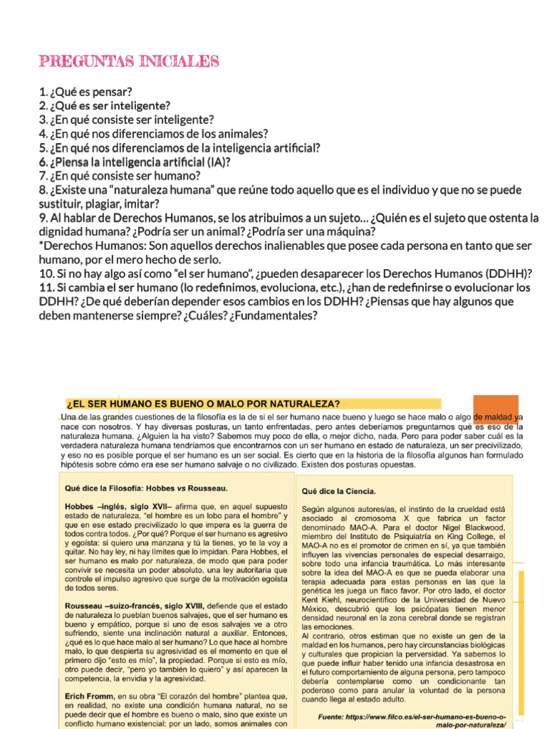 Actv Hobbesâ Rousseau | PDF