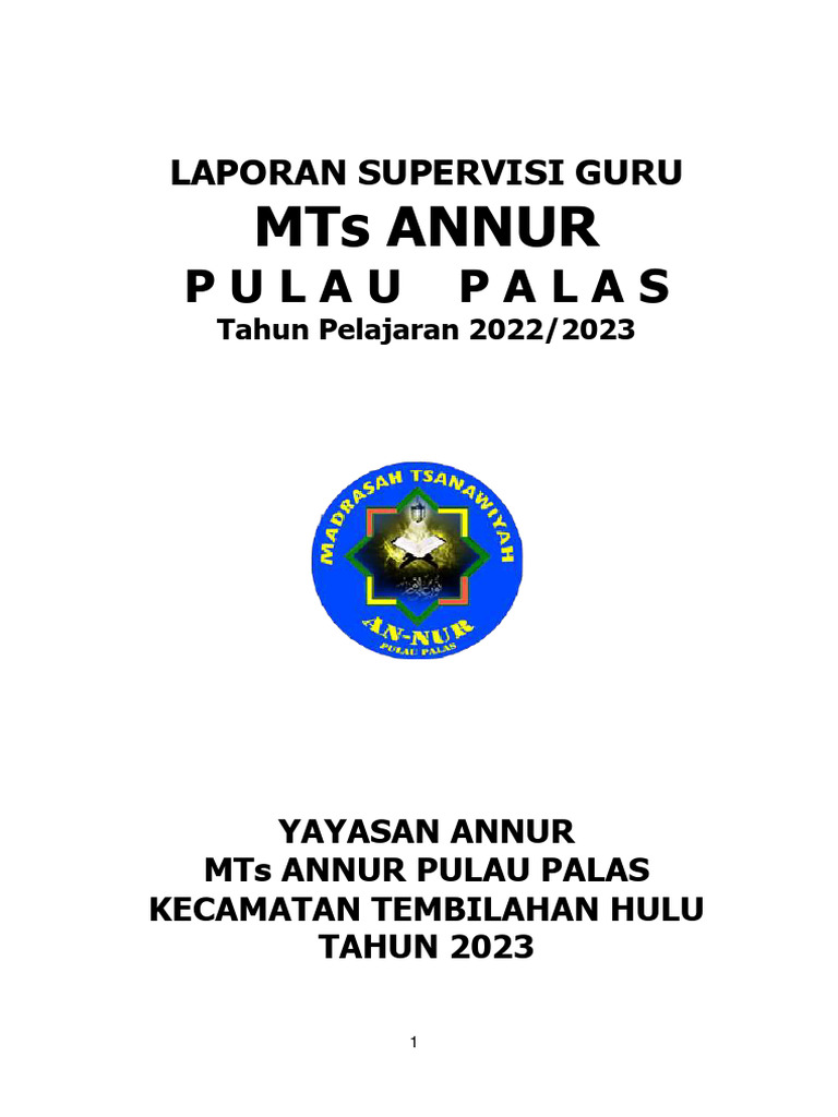 RTL Supervisi Guru Mts Annur PP | PDF