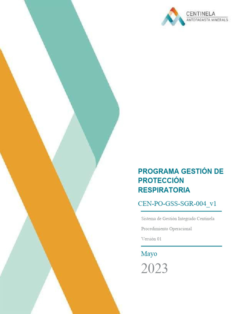 CEN-PO-GSS-SGR-004 - v1 PROGRAMA DE PROTECCION RESPIRATORIA | PDF ...