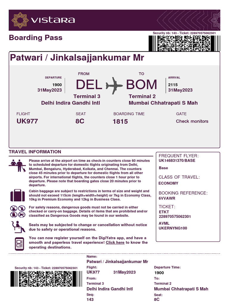 Boarding Pass | PDF