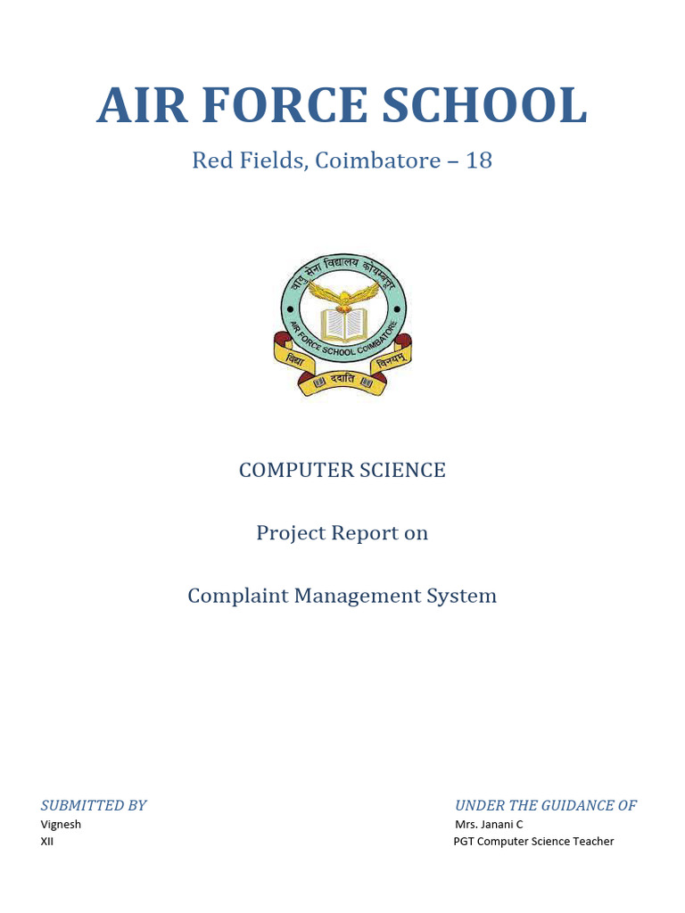 CS Project Report Template New | PDF | Graphical User Interfaces | Databases