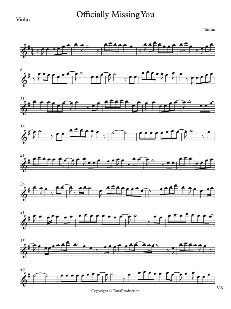 Officially Missing You - Violin | PDF