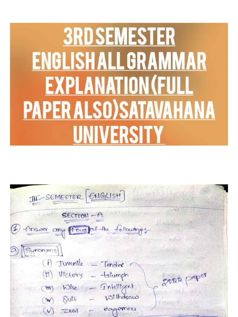 3rd Semester English | PDF