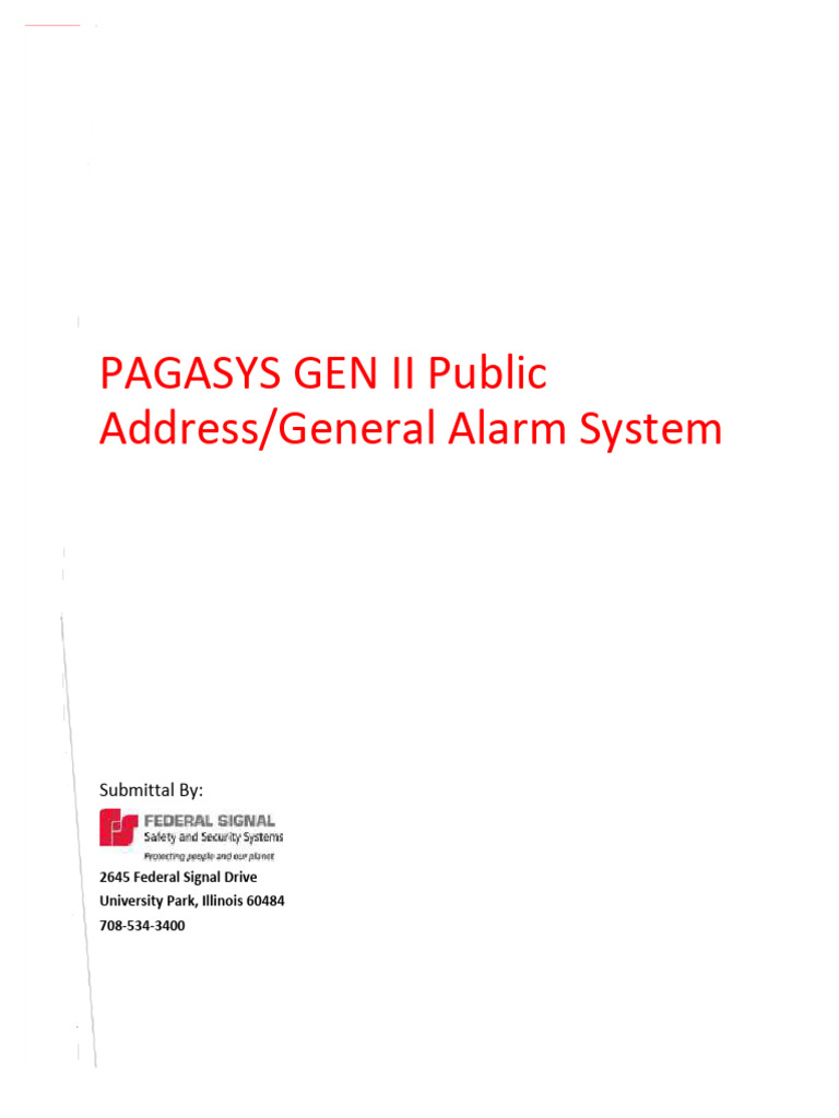 PAGASYS GEN II Alarm System Guide | PDF