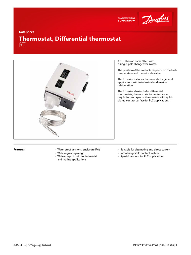 Danfoss RT Differential Thermostat Guide | PDF | Switch | Thermostat