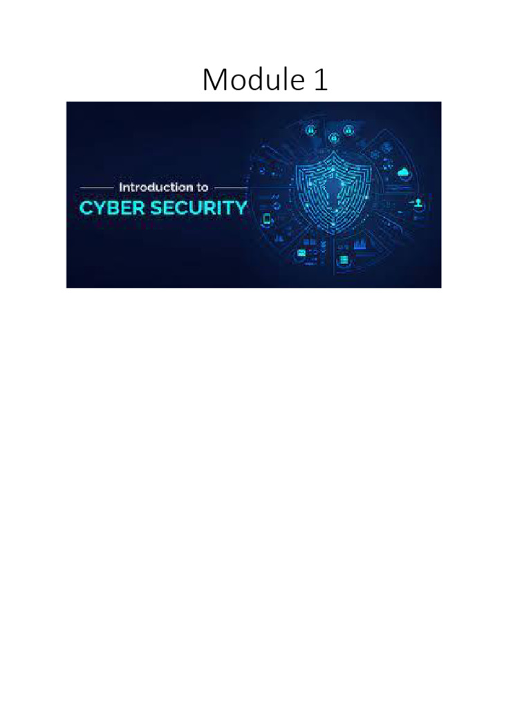 Cybersecurity - Module1 | PDF | Computers