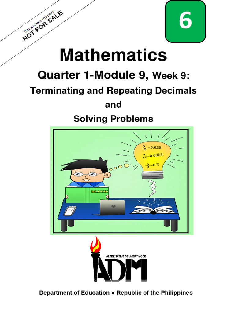 Math6-Q1 Mod9 Terminating RepeatingDecimals Version3 | PDF | Decimal | Division (Mathematics)