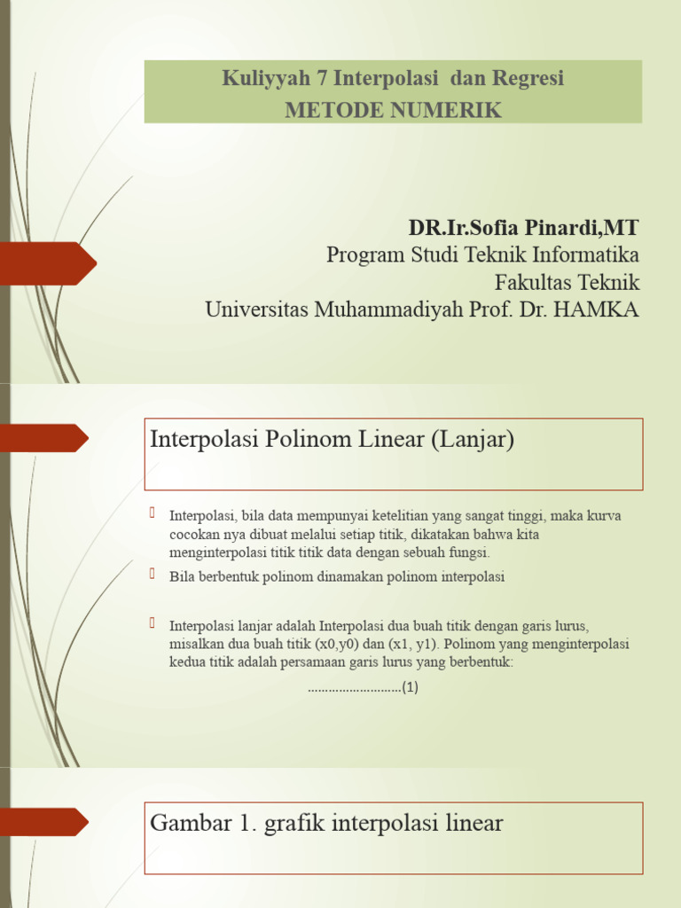 Metode Interpolasi dan Regresi Data | PDF