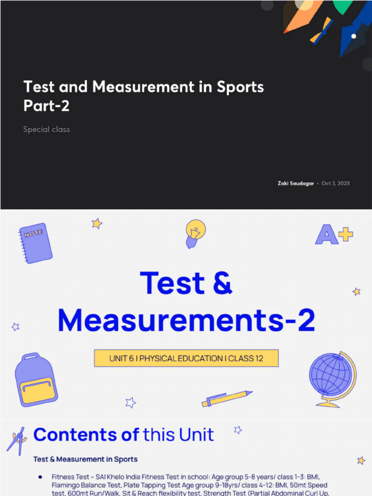 Test and Measurement in Sports Part2 No Anno | PDF