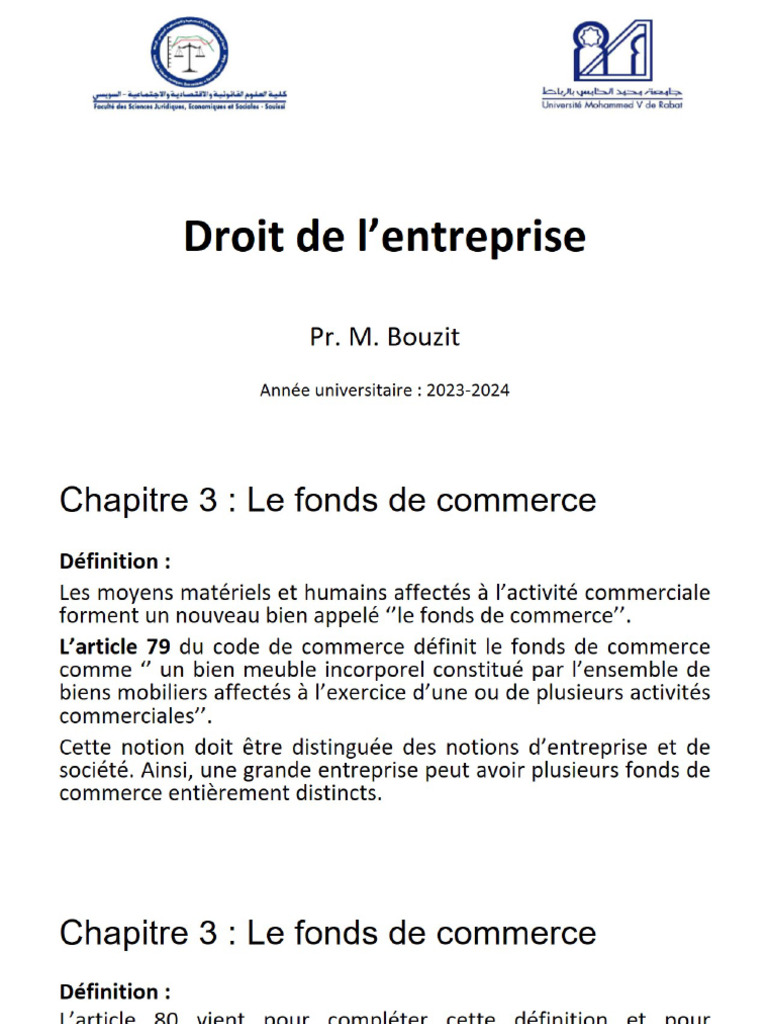 Le Fonds de Commerce | PDF