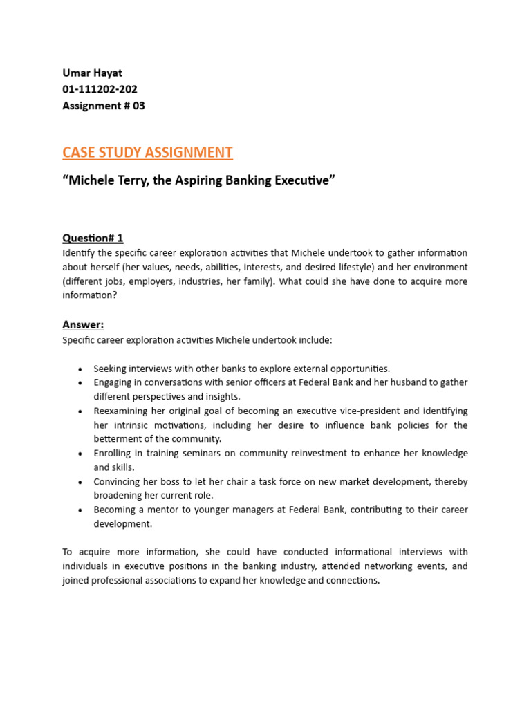 Case Study Assignment | PDF