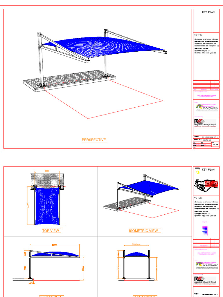 Shop Drawing - Car Parking Sunshade | PDF