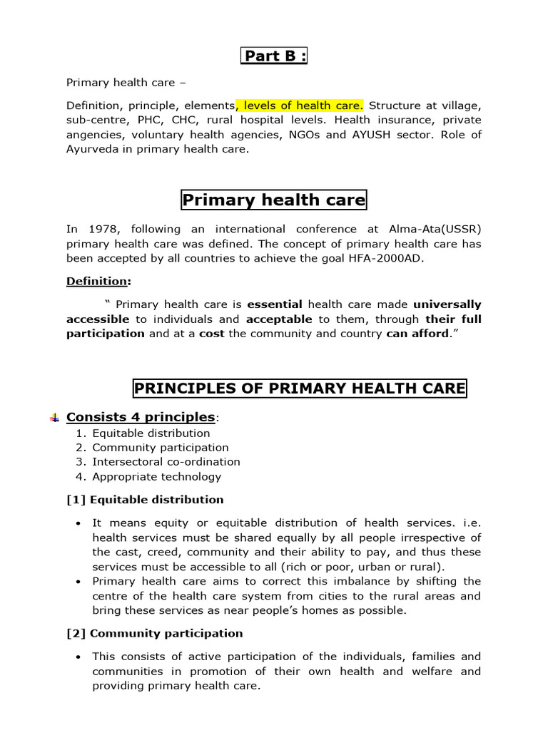 PHC Notes | PDF | Ayurveda | Health Care
