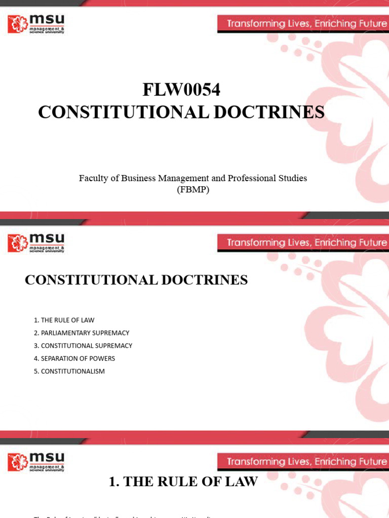 Key Constitutional Doctrines Explained | PDF | Separation Of Powers ...