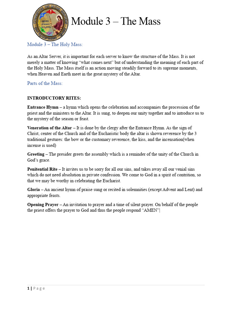 Module 3 - The Mass | PDF