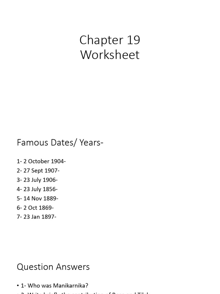 Chapter 19 Class 4 Worksheet | PDF Chapter 19 Class 4 Worksheet | PDF