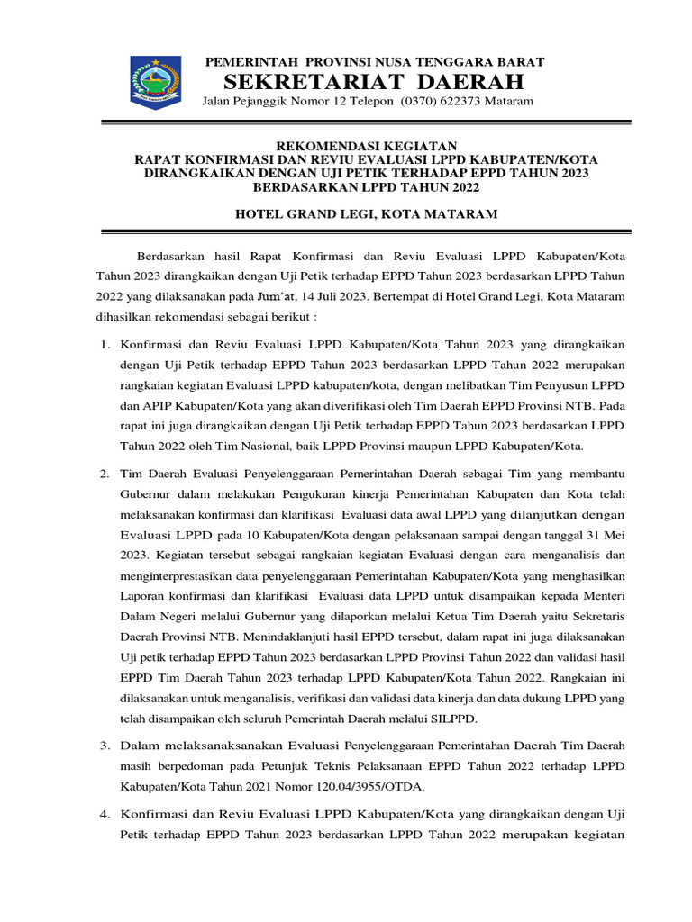 SIPGWPP Rekomendasi Rakor Konfirmasi Dan Reviu Dirangkaikan Dengan Uji Petik | PDF | Teknologi ...