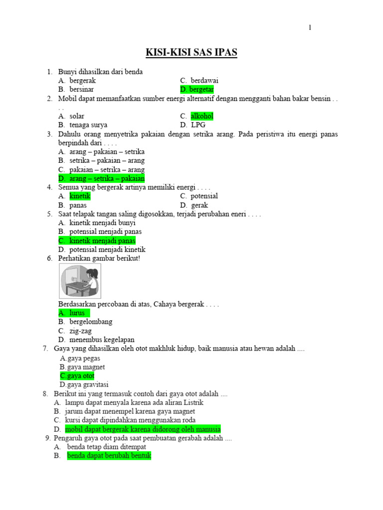 Kisi-Kisi SAS IPAS | PDF | Perjalanan | Dewasa Muda