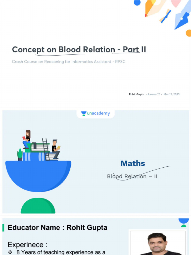 Concept On Blood Relation Part II With Anno | PDF