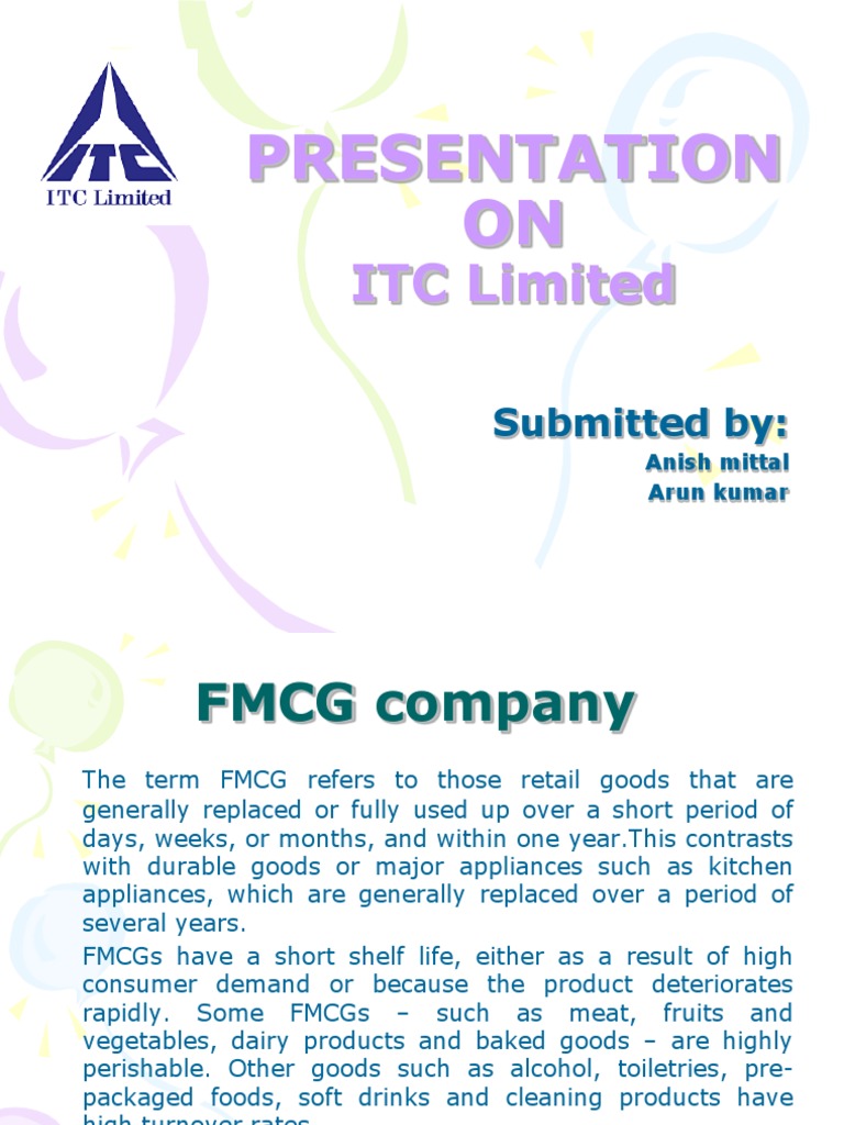 Anish PPT On ITC LTD | PDF | Paperboard | Brand