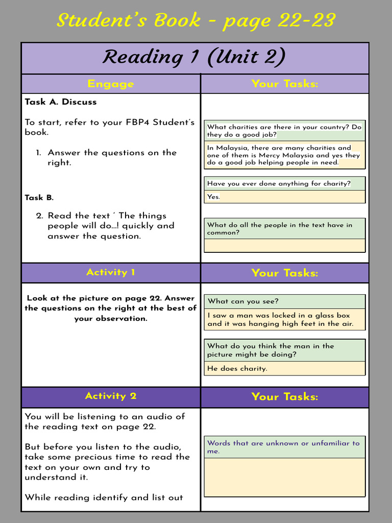 Form 4 Unit 2 - Reading | PDF