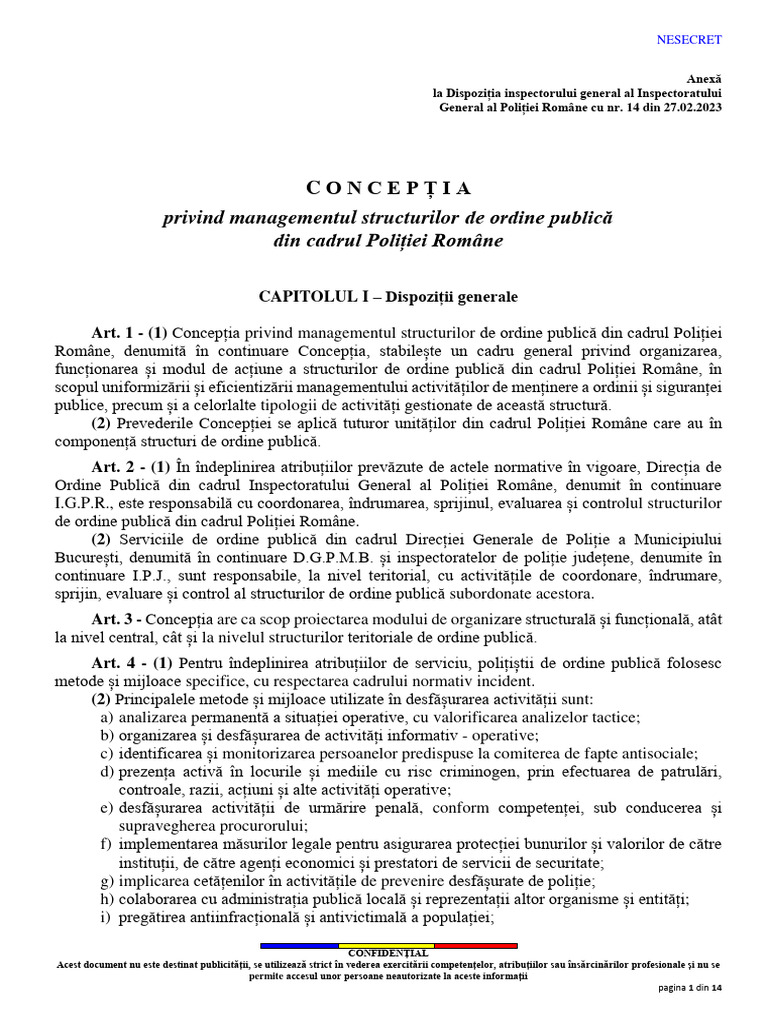 2 Anexa La Dispozitie CONCEPTIA Privind Managementul Structurilor | PDF