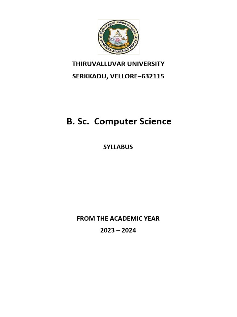 B.Sc. Computer Science Syllabus 2023-24 | PDF