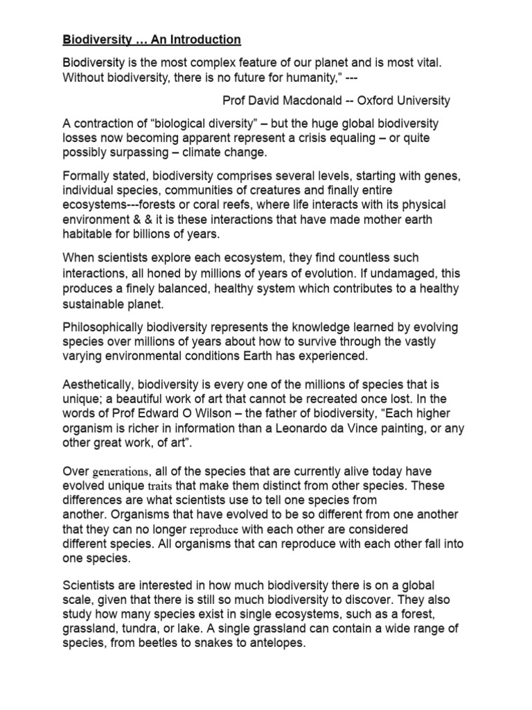 Biodiversity | PDF