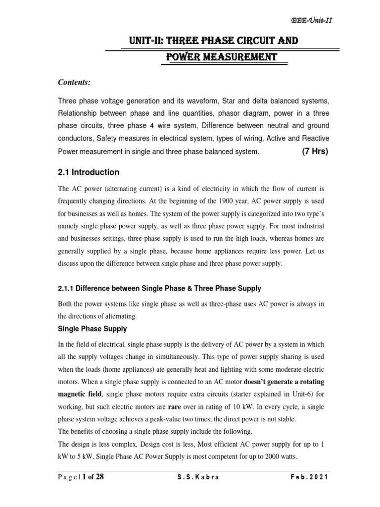 Unit 2 2021 | PDF | Alternating Current | Quantity