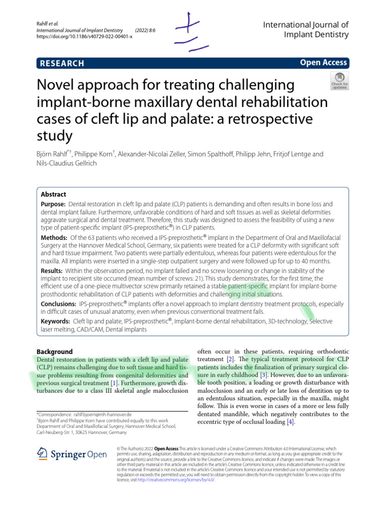 Novel Approach For Treating Challenging Implant-Borne Maxillary Dental ...