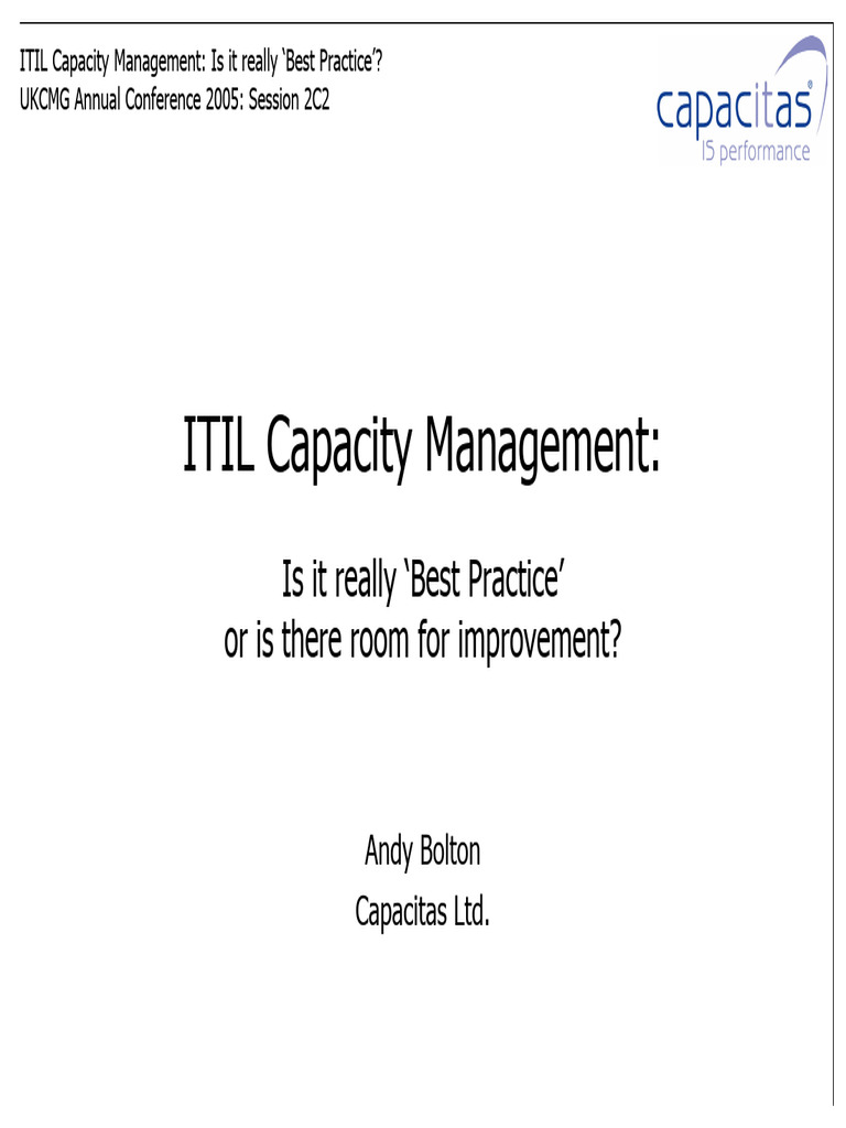 ITIL Capacity Management | PDF | Service Level Agreement | Databases