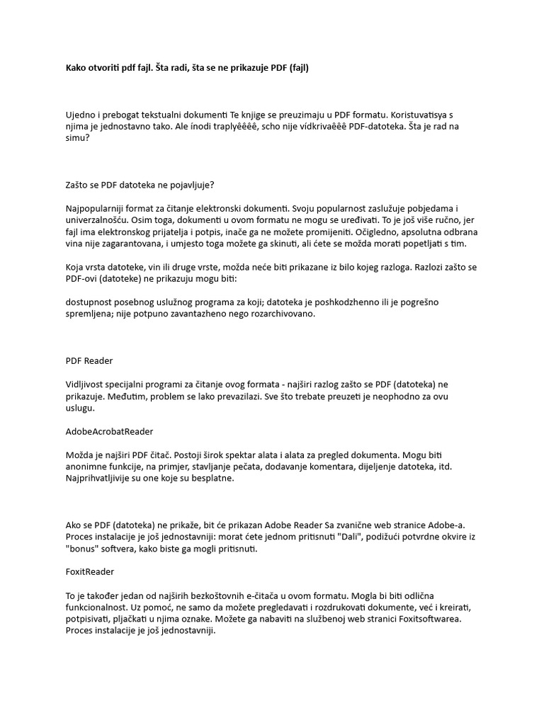 Kako Otvoriti PDF Fajl | PDF