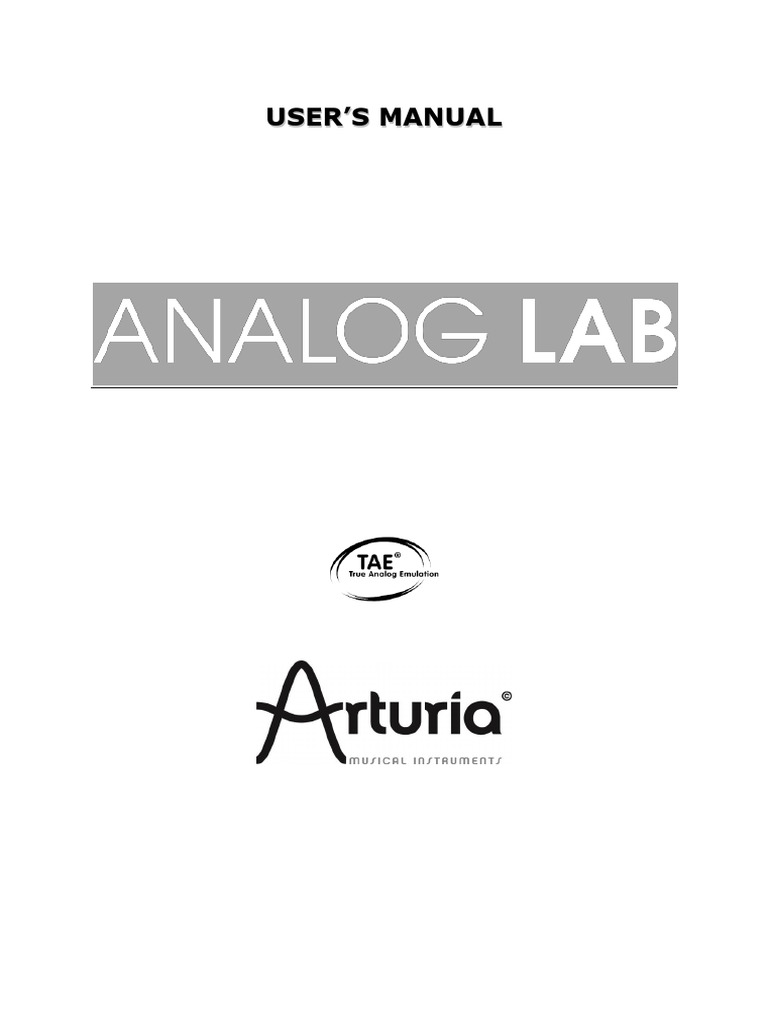 Analog Lab Manual en | PDF | Synthesizer | Installation (Computer Programs)