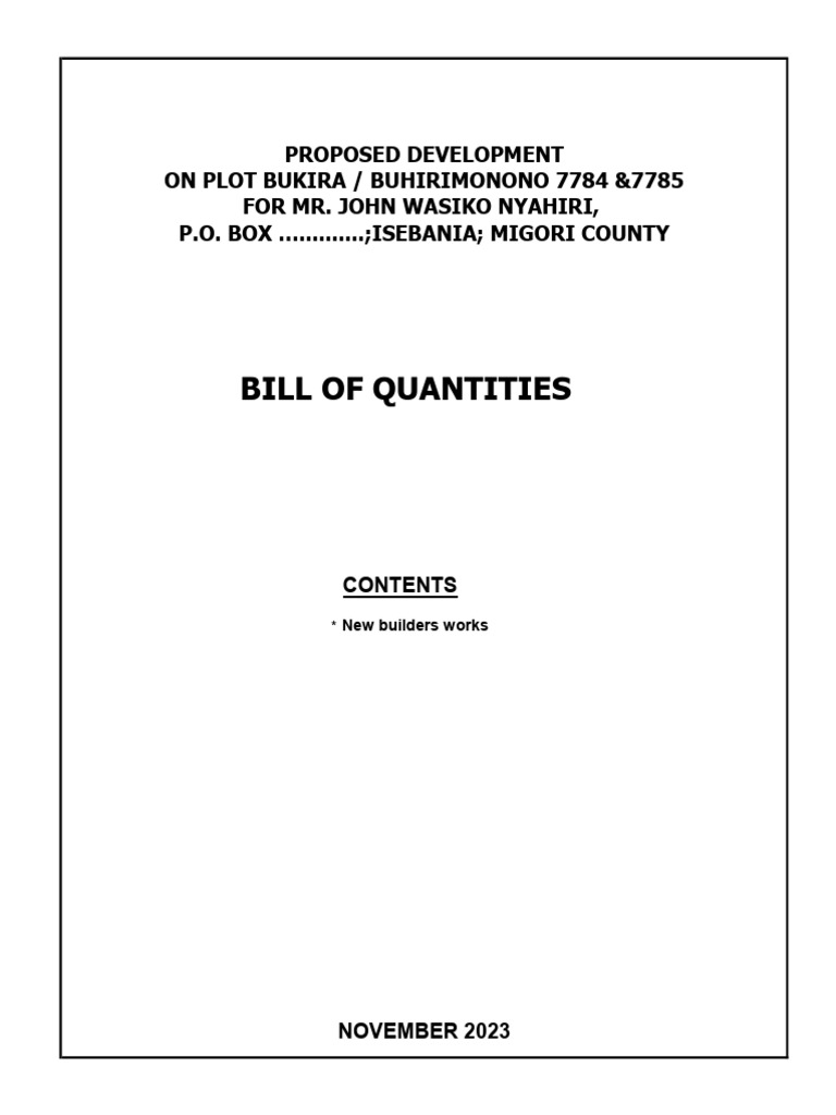 BOQ For Mr. John | PDF | Employment | Architect