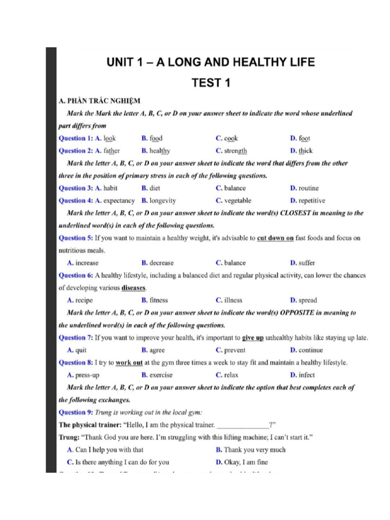 Test Unit 1 | PDF