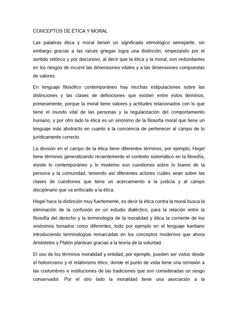 Conceptos de Ética y Moral | PDF | Moralidad | Racionalidad