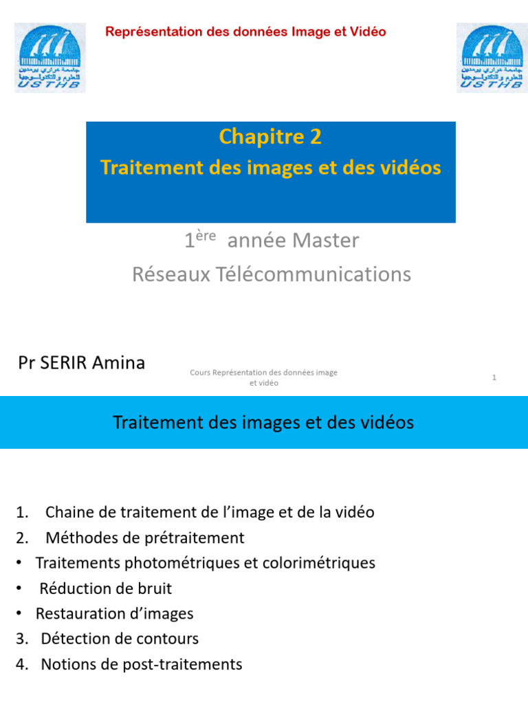 Cours Traitement D'images2 RT Partie1 | PDF